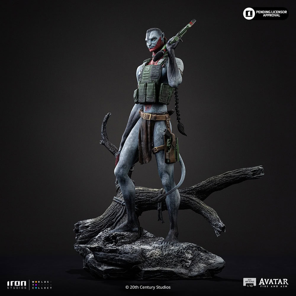 Avatar: Fire and Ash Miles Quaritch and Varang collectible statues revealed by Iron Studios