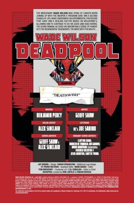 Wade Wilson: Deadpool #1 - Comic Book Preview