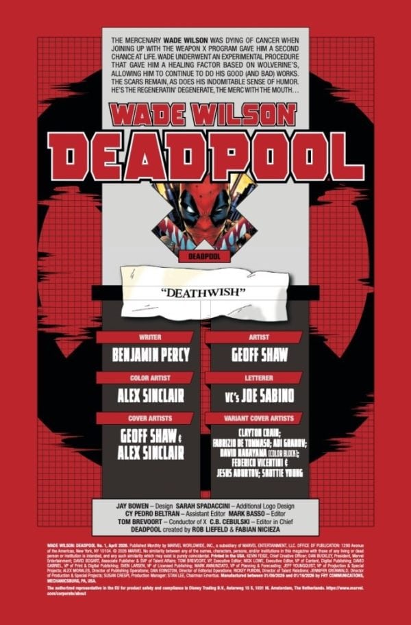 Wade Wilson: Deadpool #1 - Comic Book Preview