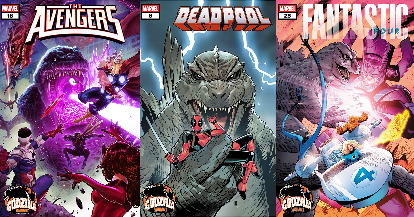 Godzilla stomps across the Marvel Universe with new variant covers