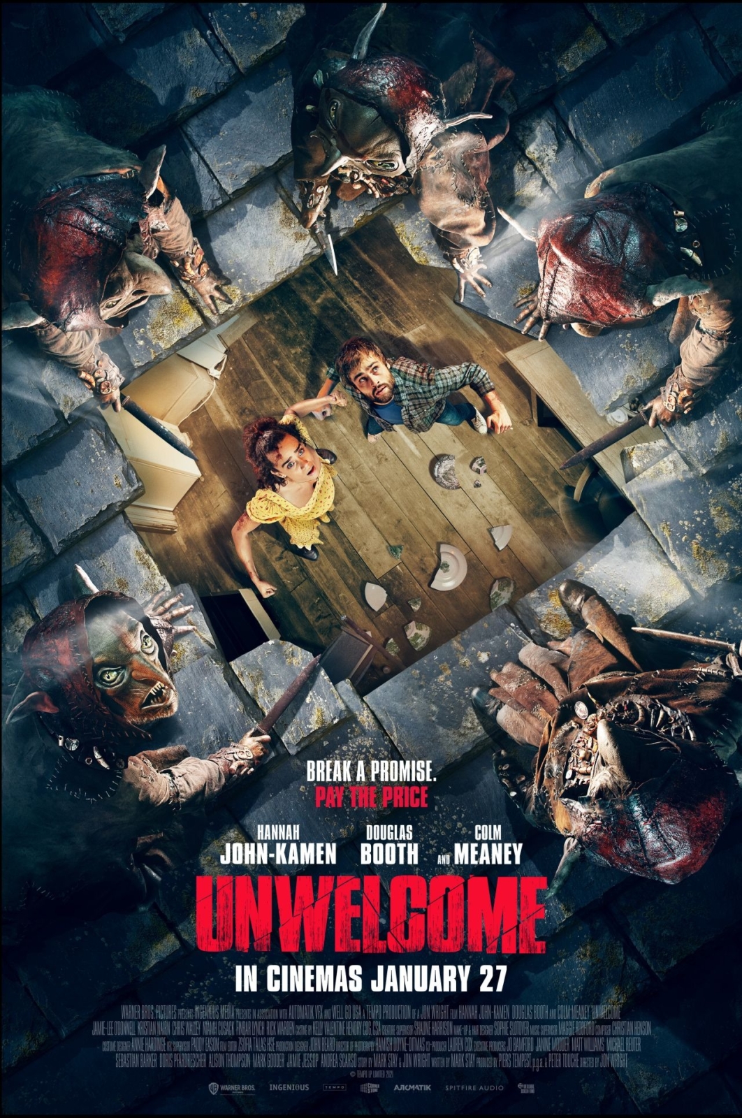 Hannah John-Kamen and Douglas Booth are plagued by goblins on Unwelcome ...