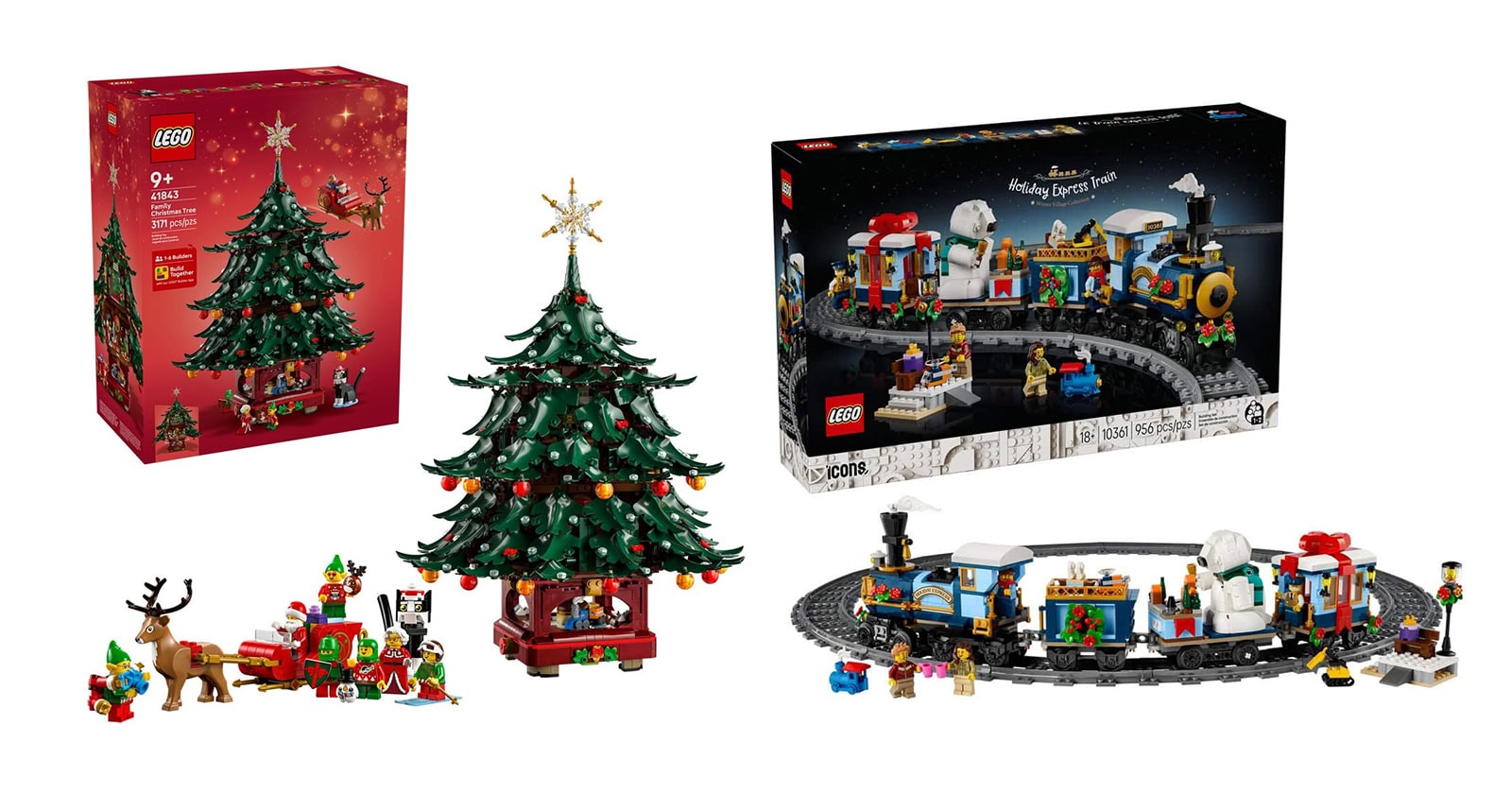 LEGO Family Christmas Tree and Winter Village Holiday Express Train ...
