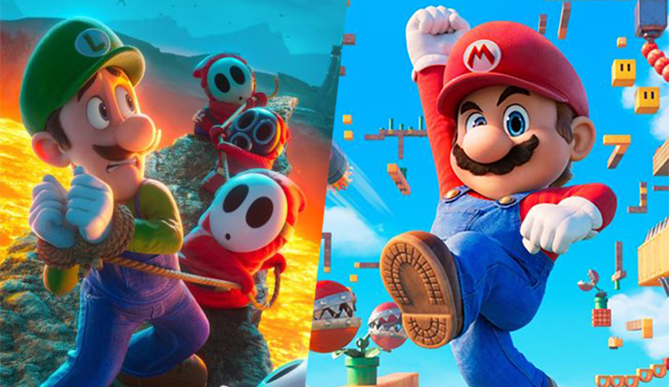 Mario and Luigi showcased on The Super Mario Bros. Movie posters