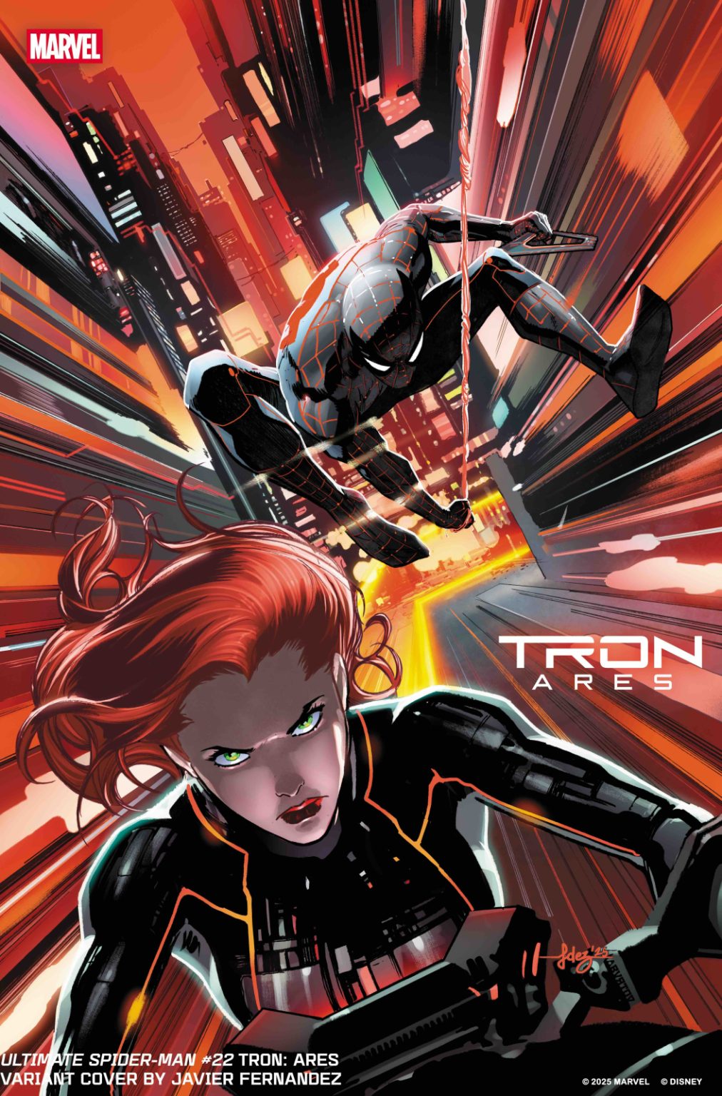 Marvel superheroes enter The Grid for TRON: Ares variant covers