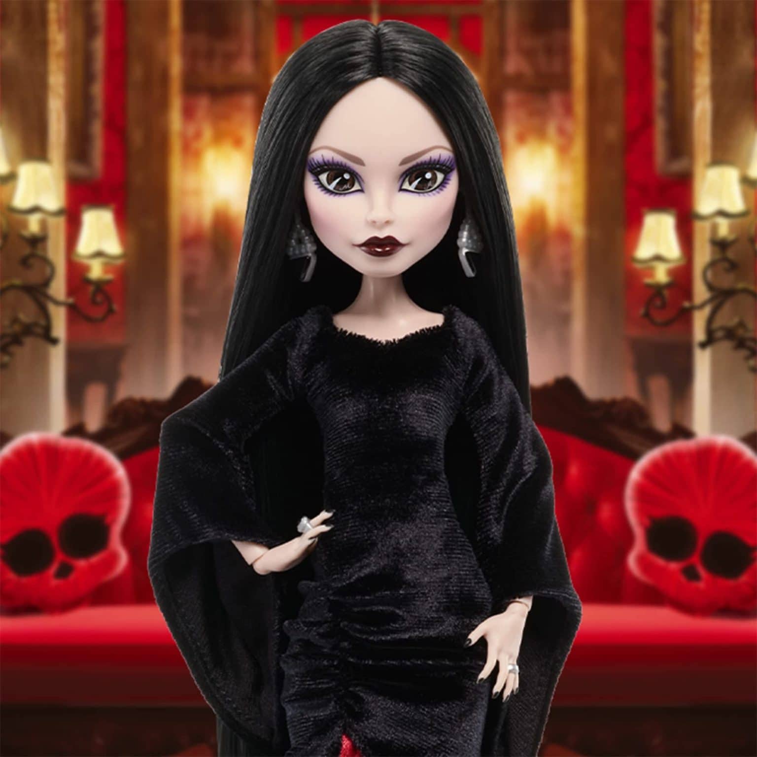 Monster High x Wednesday Morticia Addams Skullector Doll unveiled by Mattel