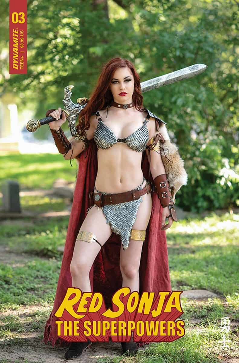 Dynamite S Red Sonja Vampirella And Dejah Thoris Cosplay Covers For